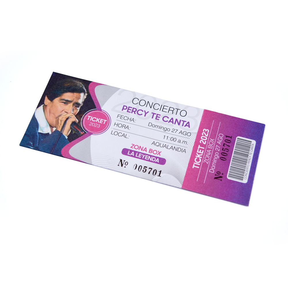 Tickets para Eventos Numerados (TKT-486) - Imprenta Garcia, Lima - Peru