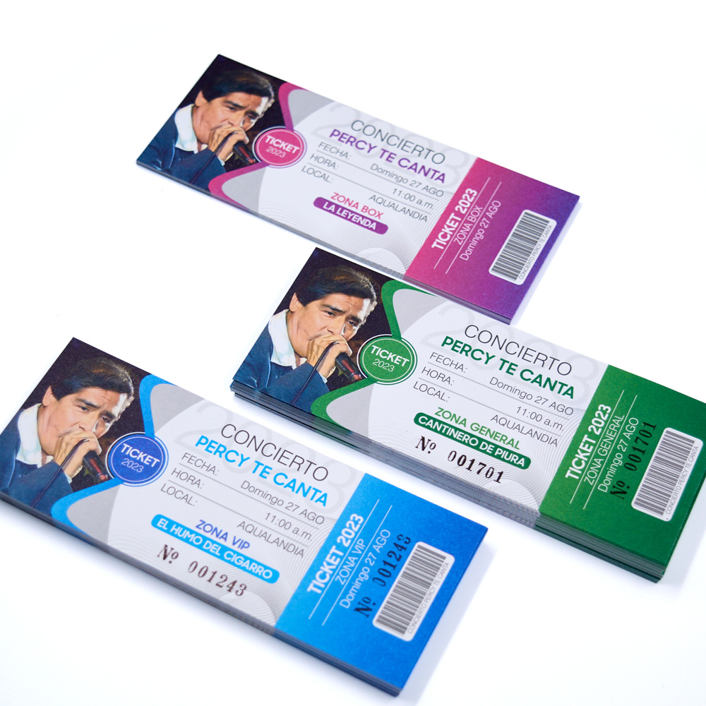 Tickets para Eventos Numerados (TKT-486) - Imprenta Garcia, Lima - Peru