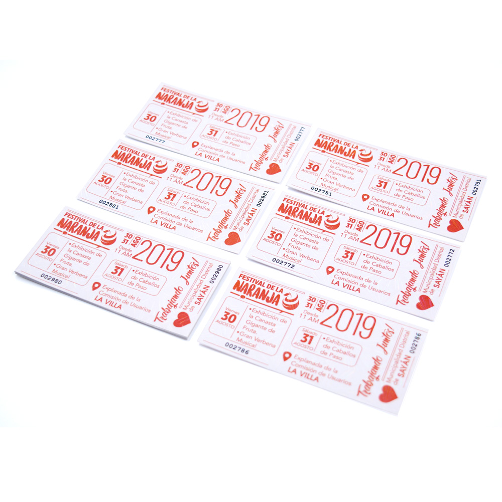 Tickets para Eventos con Seguridad (TKT-482) - Imprenta Garcia, Lima - Peru