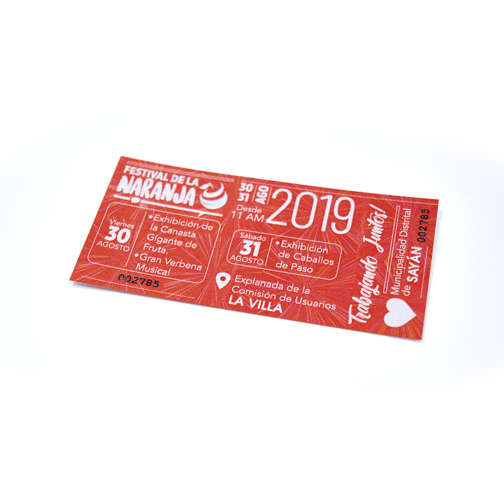 Tickets para Eventos con Seguridad (TKT-482) - Imprenta Garcia, Lima - Peru